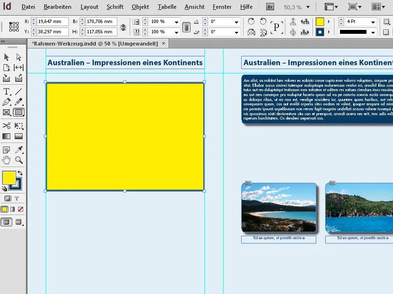 Die Grafik-Rahmenwerkzeuge in Adobe InDesign nutzen