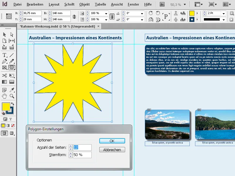 Memanfaatkan alat bingkai grafik di Adobe InDesign