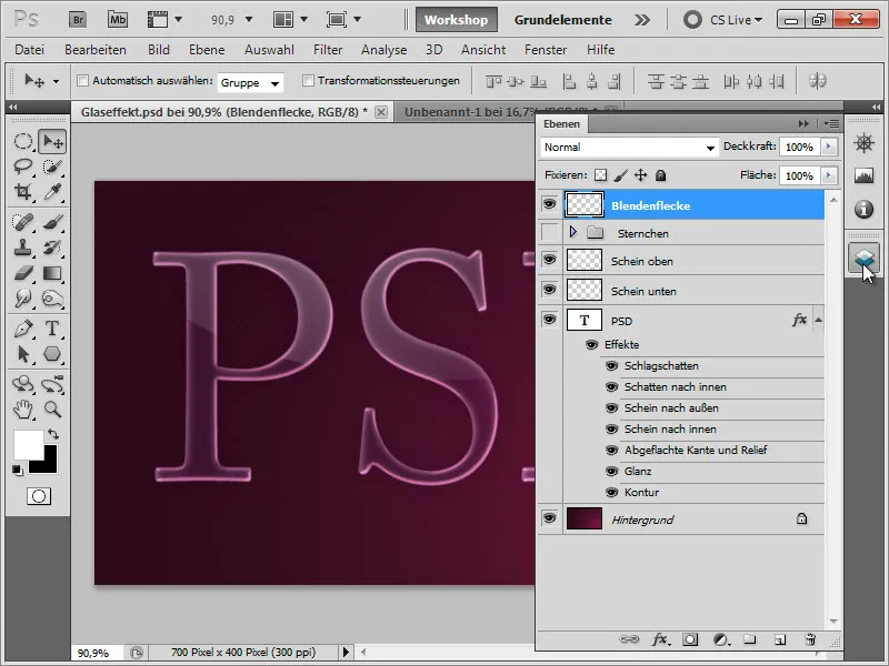 Crearea unui text transparent din sticlă în Photoshop