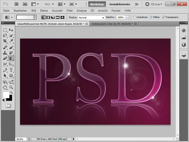 Crearea unui text transparent din sticlă în Photoshop