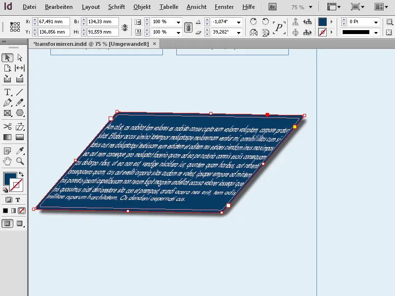 Using the Free Transform Tool in Adobe InDesign