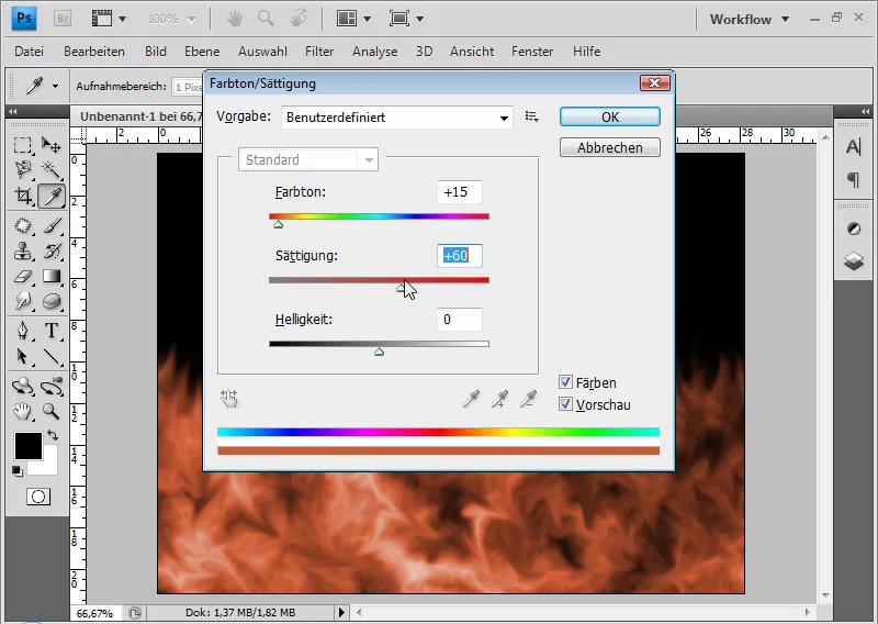 Membuat tekstur api dan teks api di Photoshop