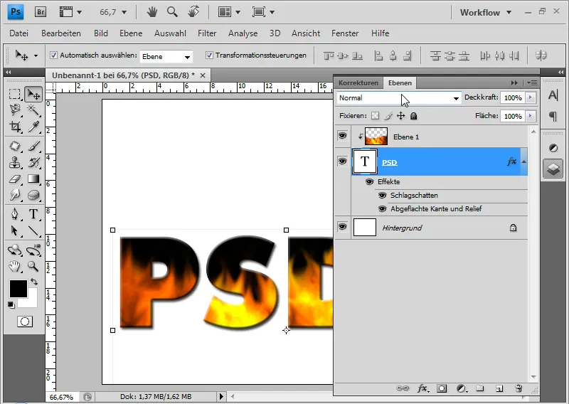Create flame texture and fire text in Photoshop