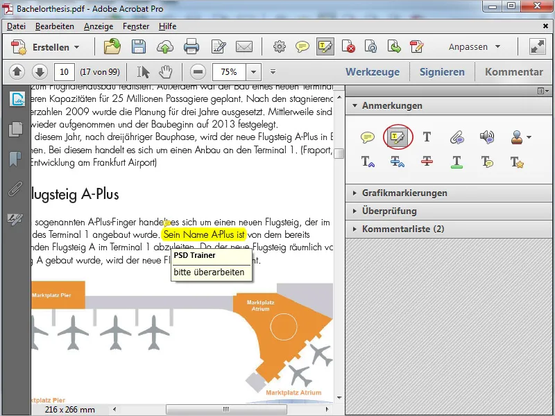 Annotation and commenting tools in Acrobat