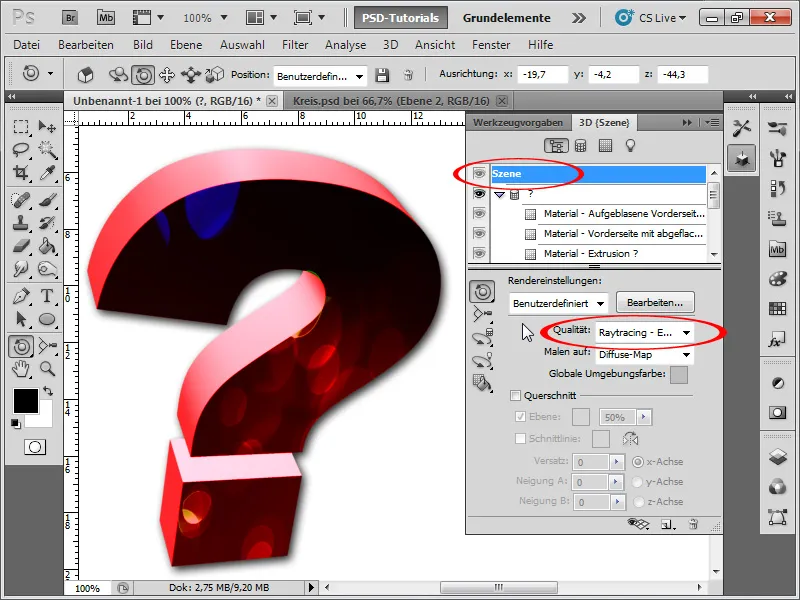 Create 3D text - old-fashioned vs. clever in Photoshop