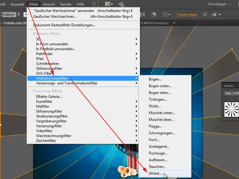 Tips Adobe Illustrator: Sunbeam effect