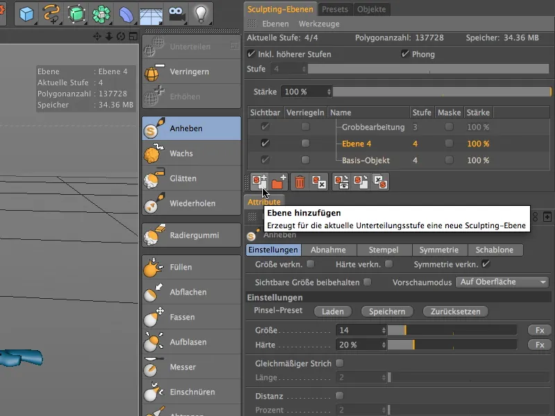 New in Release 14 - Modeling of details with Sculpting