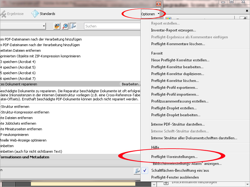 Preflight-Profile in Acrobat - Überblick