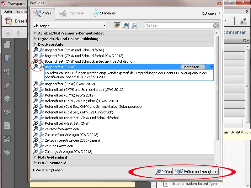 Preflight-Profile in Acrobat - Überblick