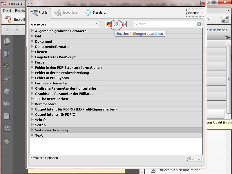 Preflight-Profile in Acrobat - Überblick