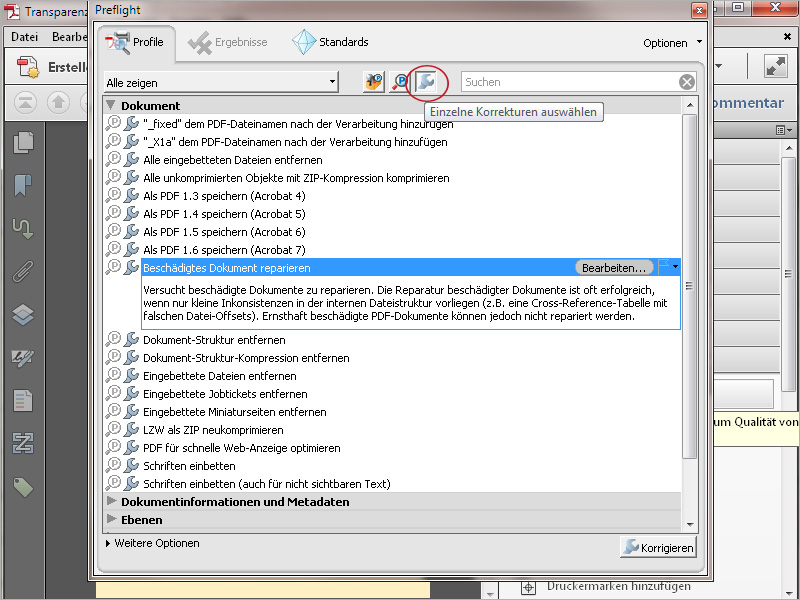 Preflight-Profile in Acrobat - Überblick