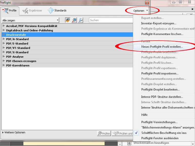 Eigene Preflight-Profile in Acrobat definieren