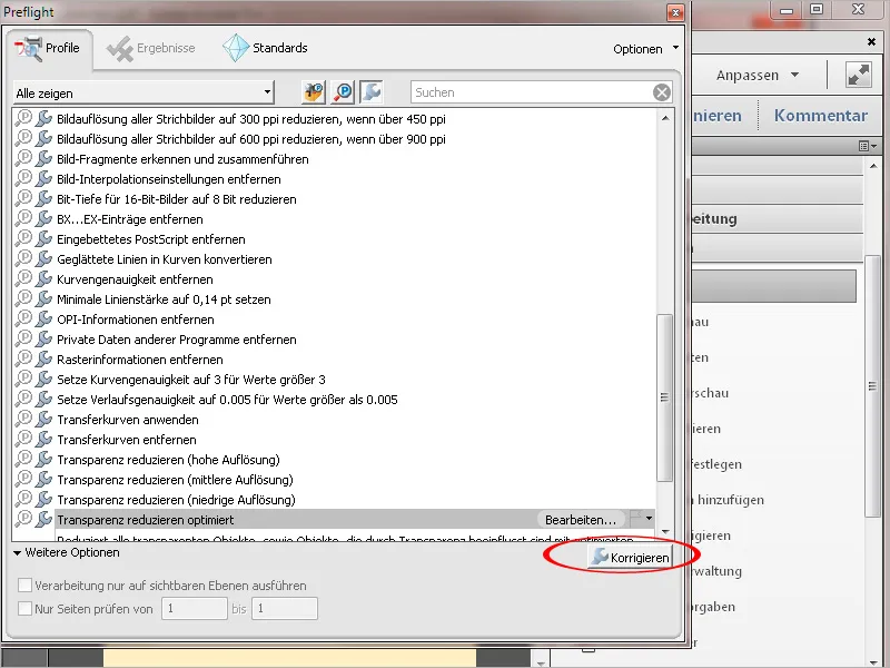 Define checking and correction rules in Acrobat