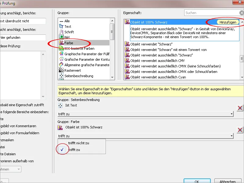 Define checking and correction rules in Acrobat