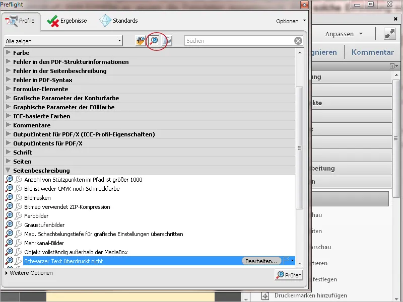 Define checking and correction rules in Acrobat