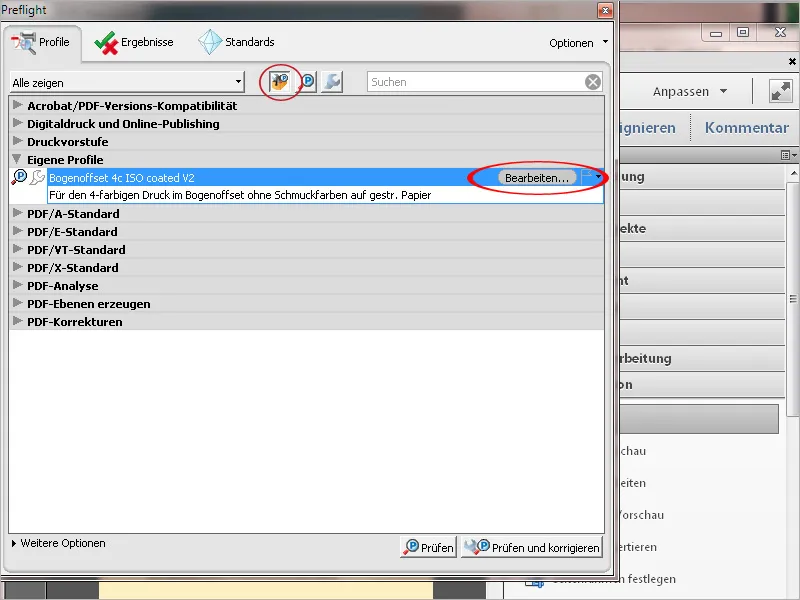 Define checking and correction rules in Acrobat