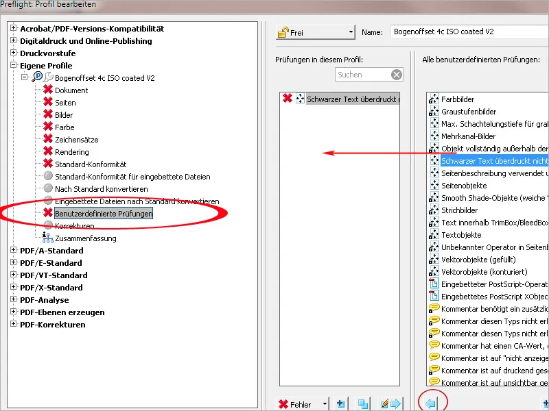 Define checking and correction rules in Acrobat