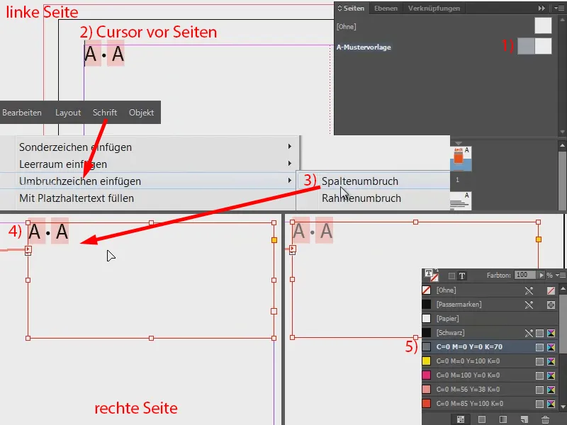 Continuous and double page numbering on one side
