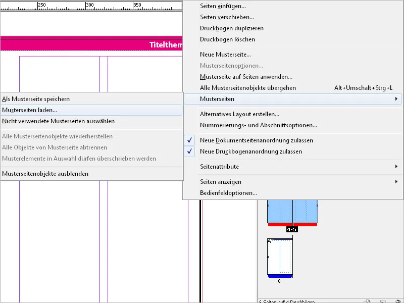 Arbeiten mit Musterseiten in Adobe InDesign