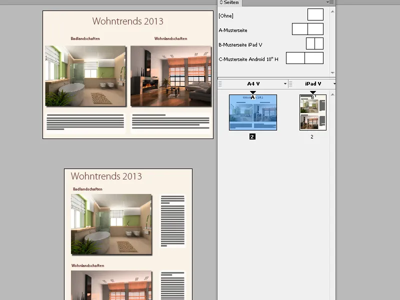 Create alternative layouts in a document in Adobe InDesign