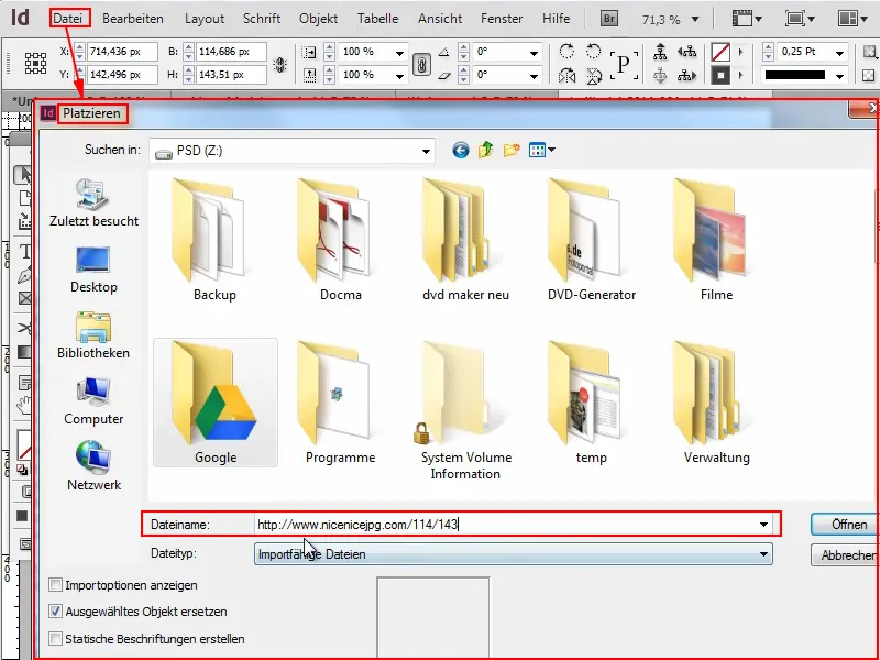 Adobe InDesign: Bild-Platzhalter für jede Auflösung finden