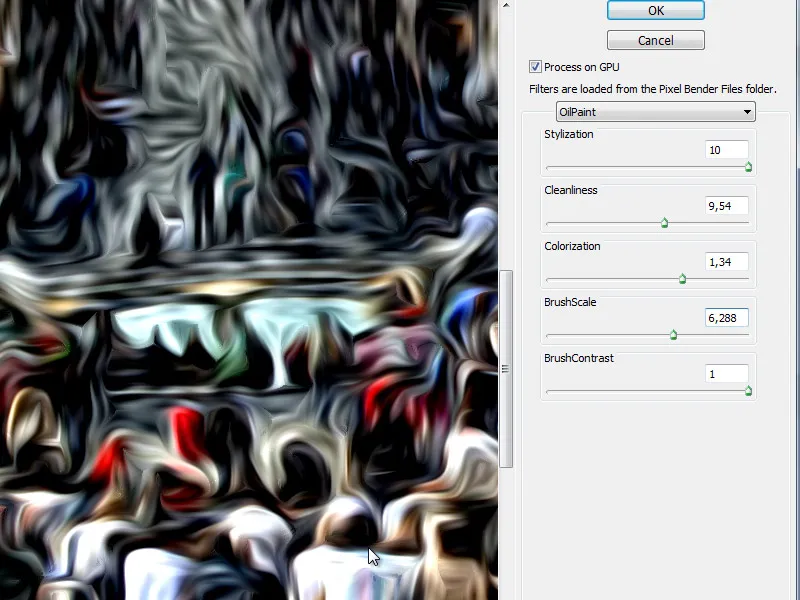 Aspeto de pintura a óleo com Pixel Bender e ferramentas integradas do ...