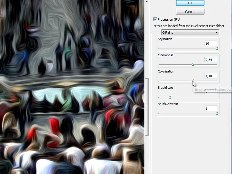 Aspecto de pintura al óleo con Pixel Bender y herramientas básicas de ...