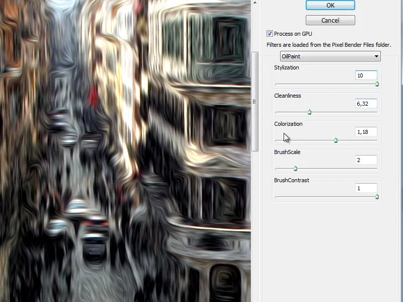 Aspecto de pintura al óleo con Pixel Bender y herramientas básicas de ...