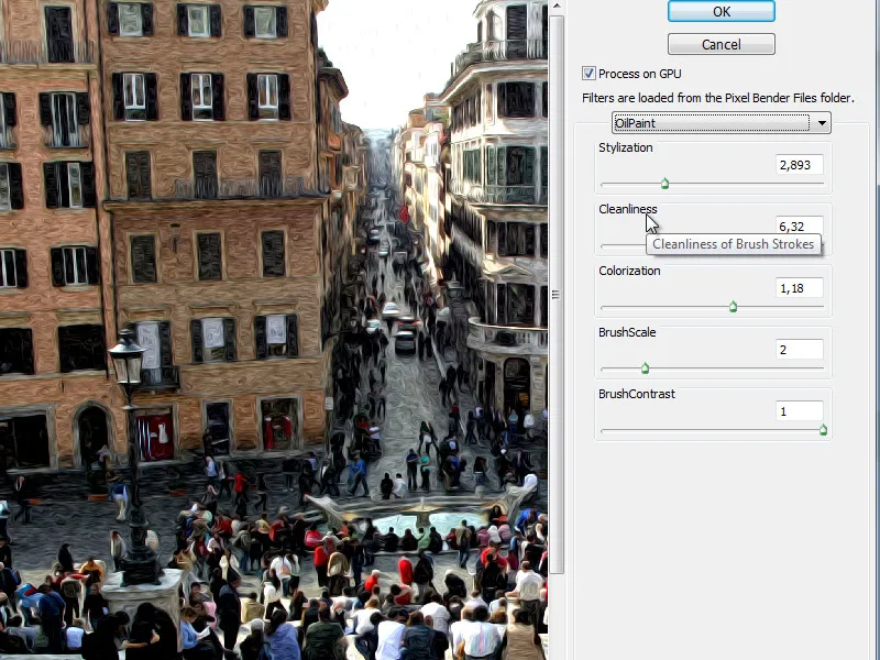 Olieverfschilderij-look met Pixel Bender en Photoshop-tools