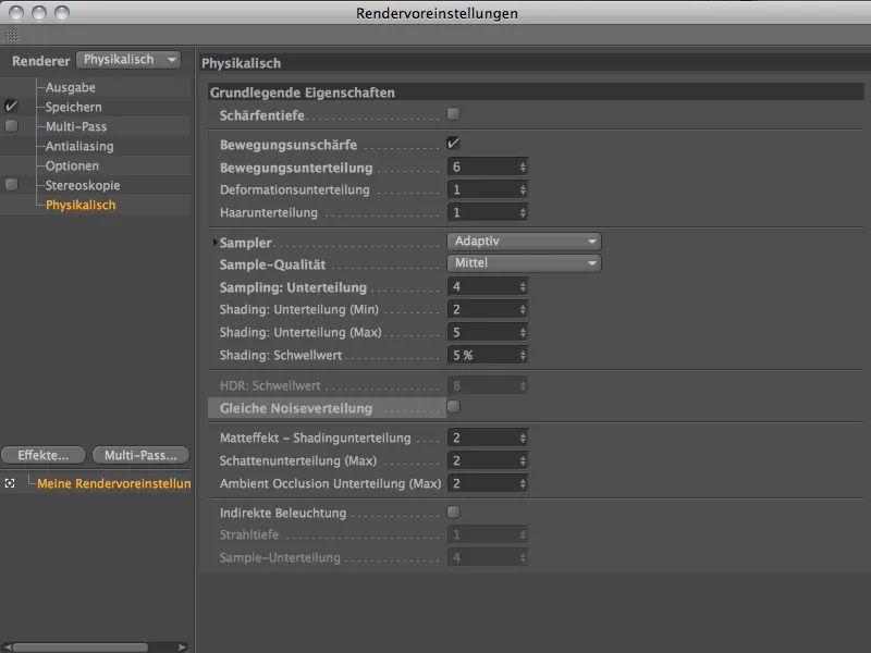 C4D R13: Desenfoque de movimiento, renderizador físico