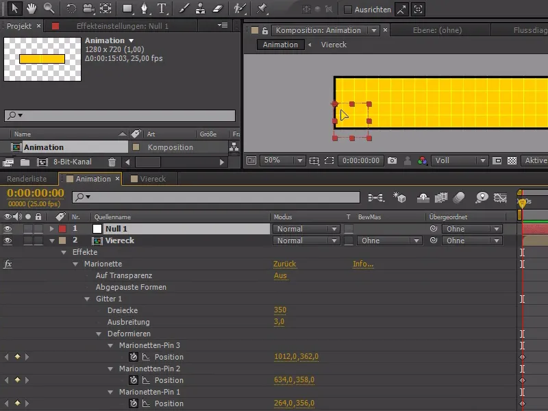 Animation in After Effects: Puppet Tool with rotations