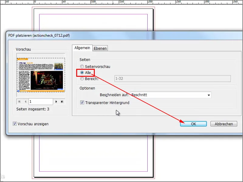 InDesign: Multiple pages of a PDF file as a contact sheet