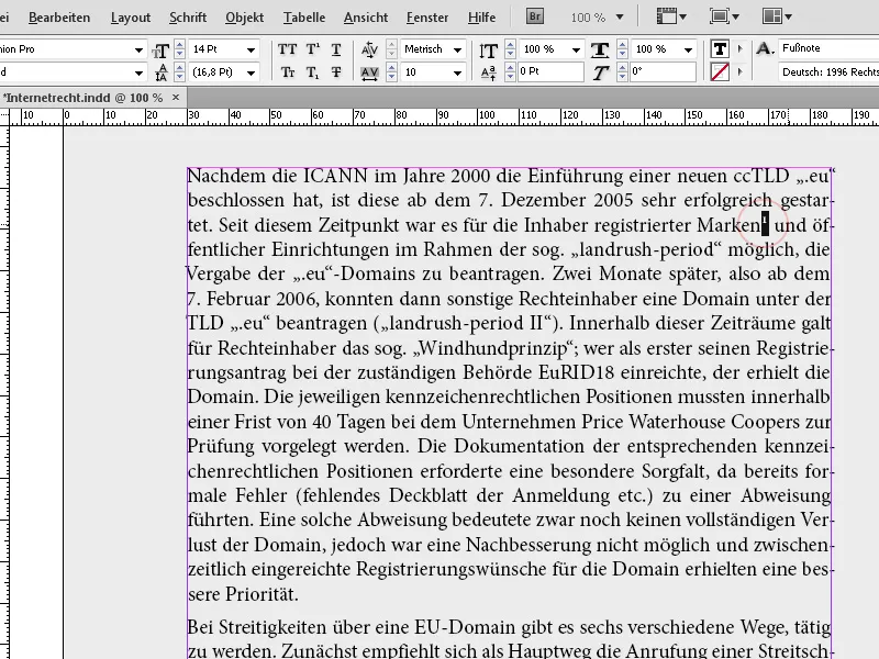 Use footnotes in Adobe InDesign