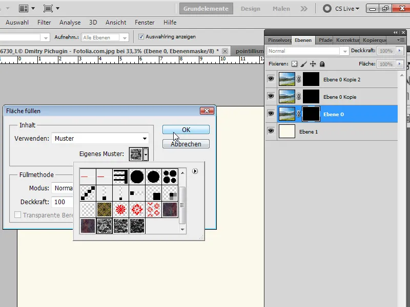 Pointillisme - effets de peinture numérique dans le style de pointillé ...