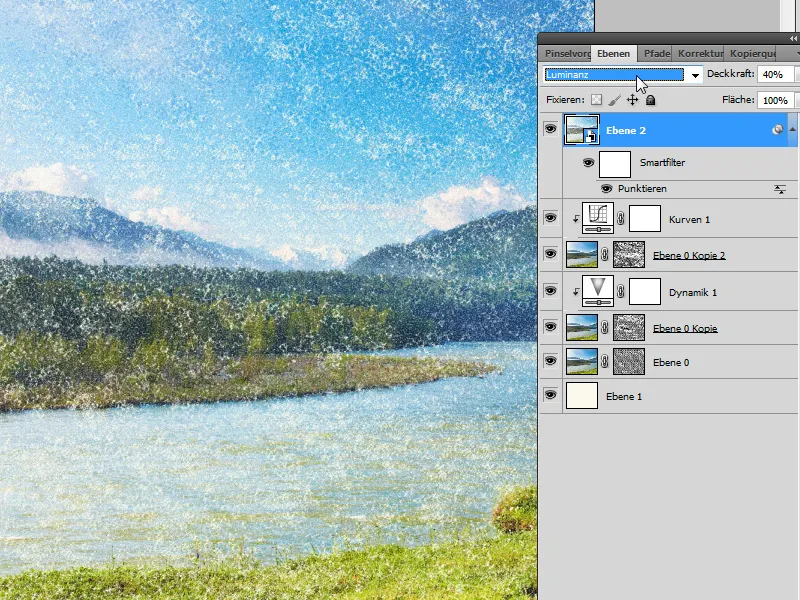 Pointillisme - effets de peinture numérique dans le style de pointillé ...
