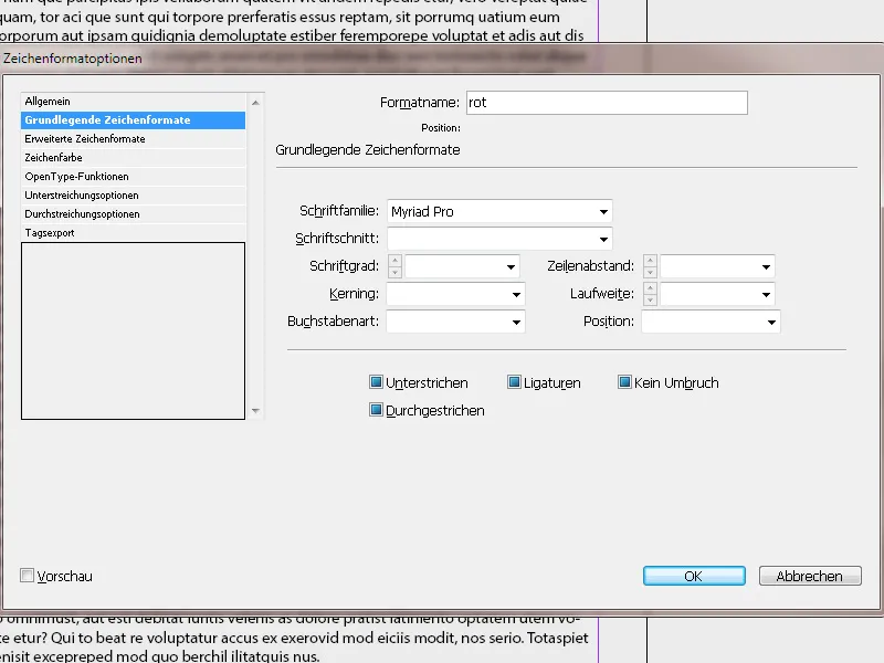Zeichen- und Zeilenformate in Adobe InDesign nutzen