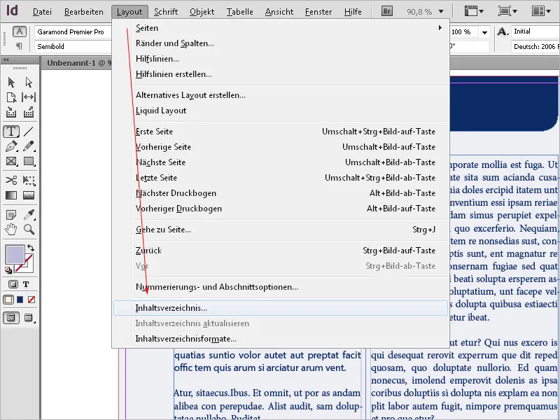 Lag en innholdsfortegnelse i Adobe InDesign