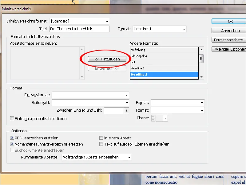Creare una tabella dei contenuti in Adobe InDesign