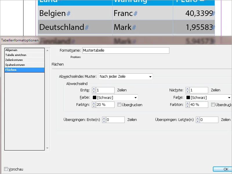 Using tabulators and tables in Adobe InDesign