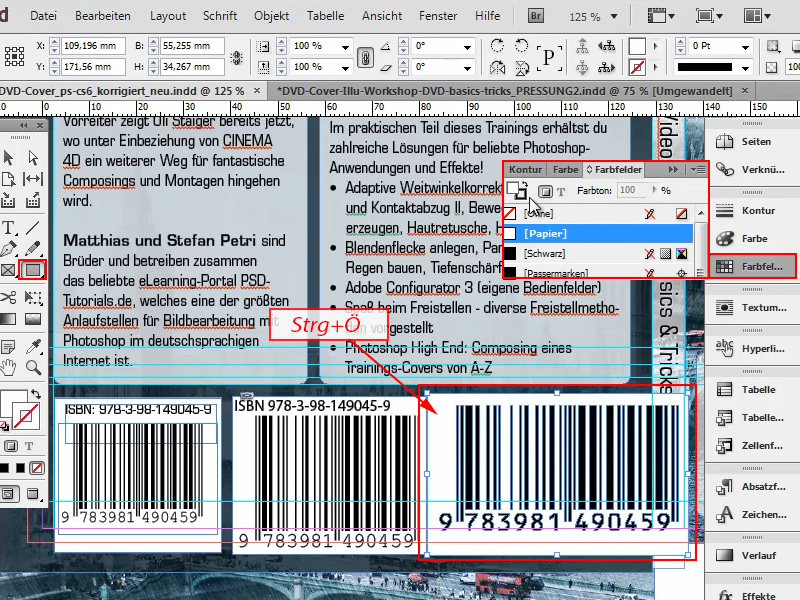 Adobe InDesign: EAN-/Barcode/Strichcode aus ISBN erstellen