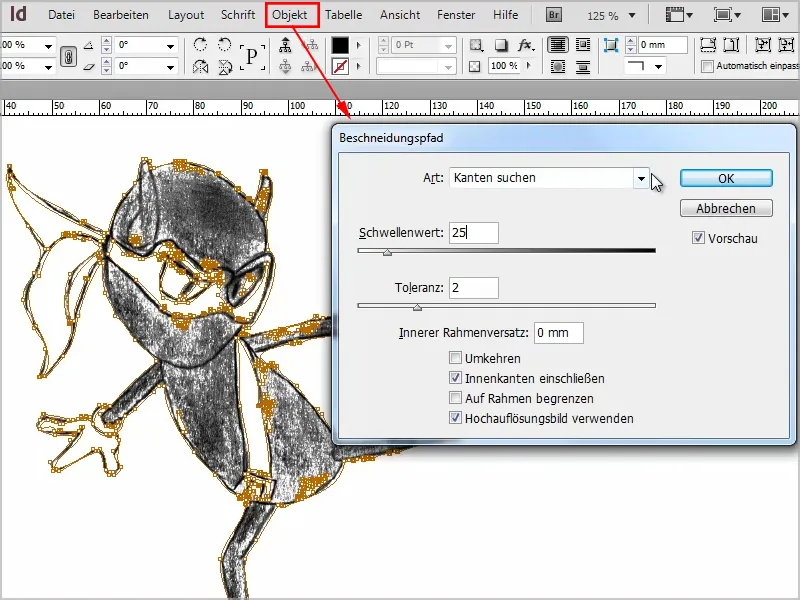 Adobe InDesign: Convert images into vector graphics