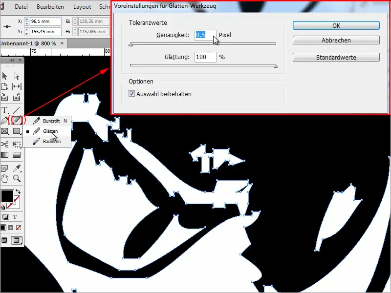 Adobe InDesign: Convert images into vector graphics