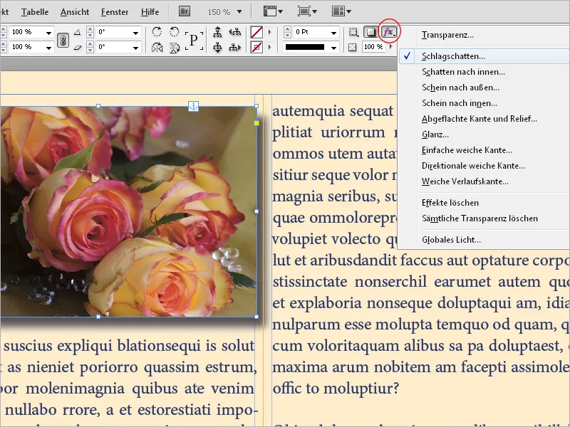 Apply effects to objects in Adobe InDesign