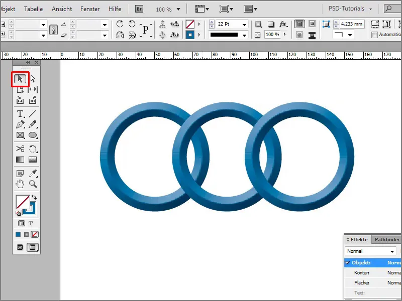 Adobe InDesign: Create interlocking rings