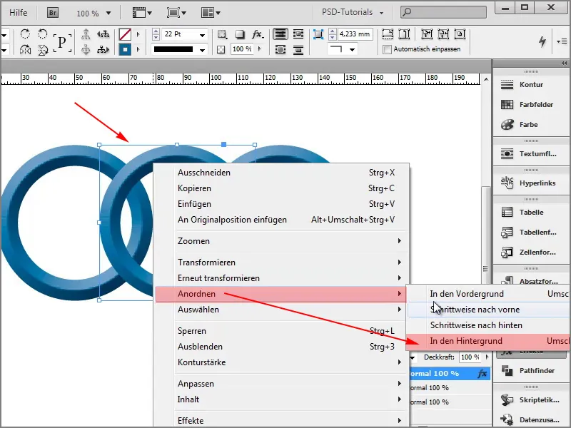 Adobe InDesign: Create interlocking rings