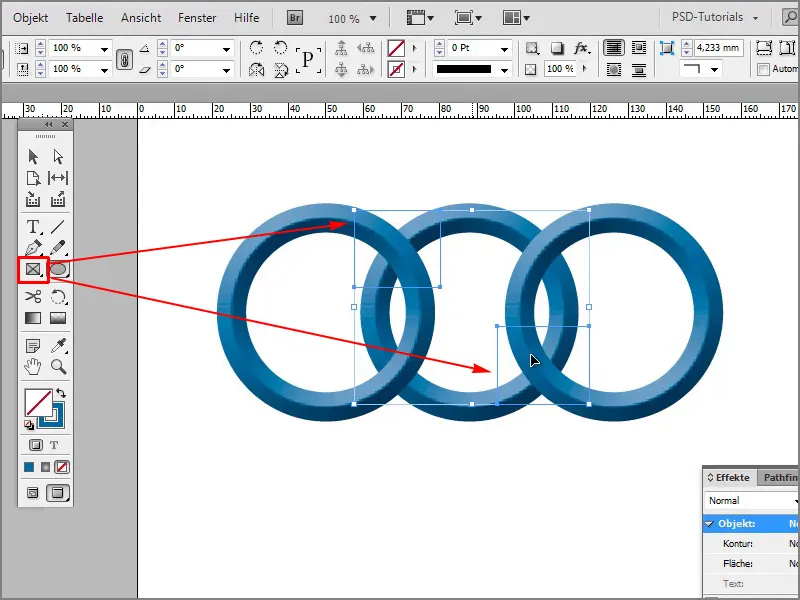 Adobe InDesign: Create interlocking rings