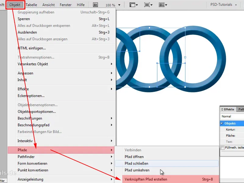 Adobe InDesign: Create interlocking rings