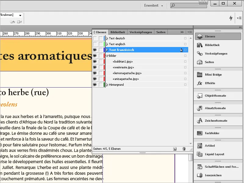 Utiliser la fonction de niveau dans Adobe InDesign