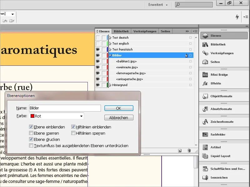 Utiliser la fonction de niveau dans Adobe InDesign