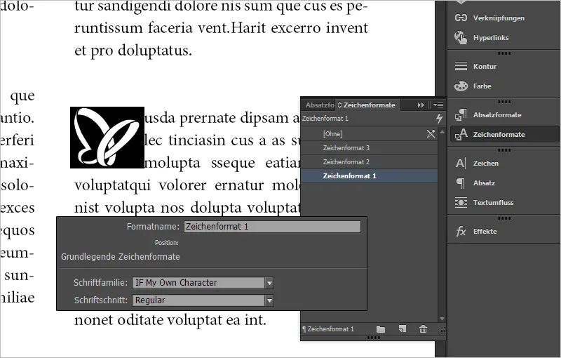 Initialen in InDesign erstellen